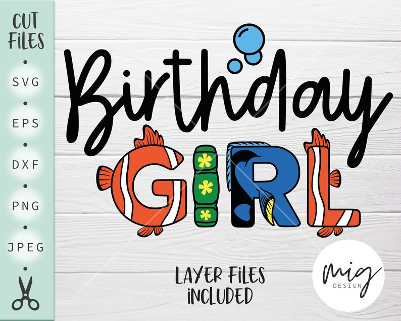 Nemo Birthday Girl Svg Finding Nemo Birthday Svg Nemo SVG - Etsy