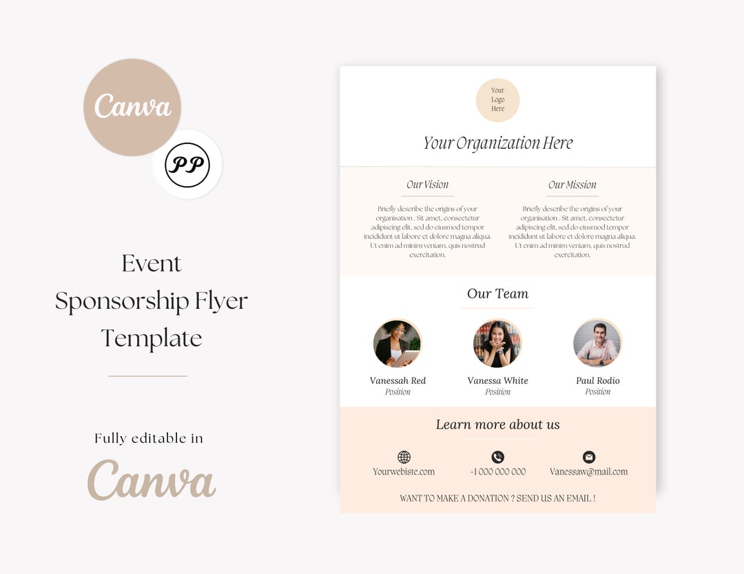 Non Profit Company Flyer Template , Editable Corporate Sponsor Template ...