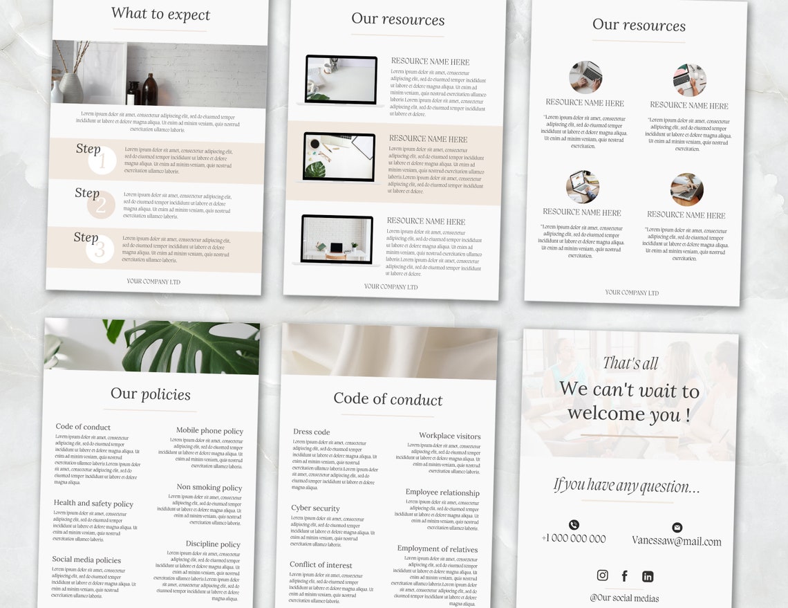 Employee Handbook Template , Canva New Employee Onboarding Pack , Human ...