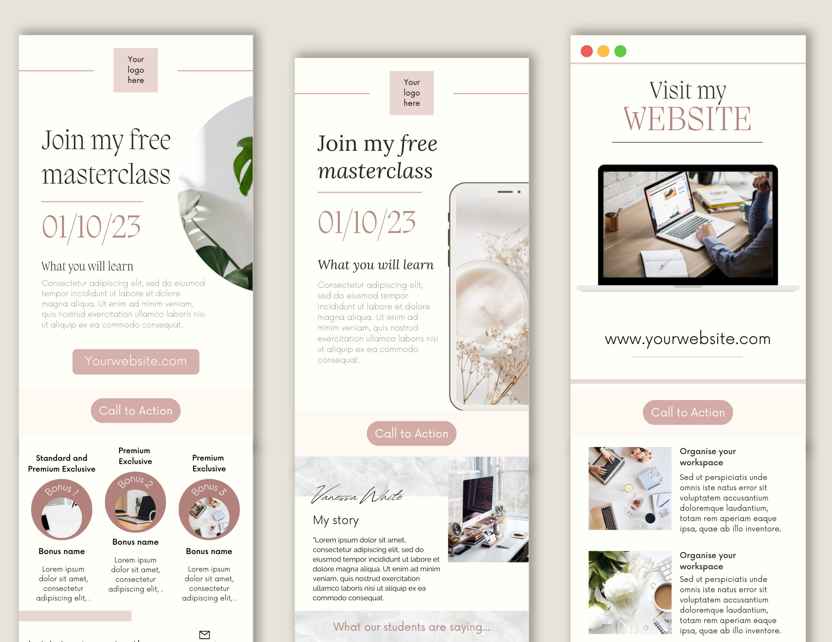 50 Mailchimp Newsletter Template Rose Gold, Canva Email Marketing ...