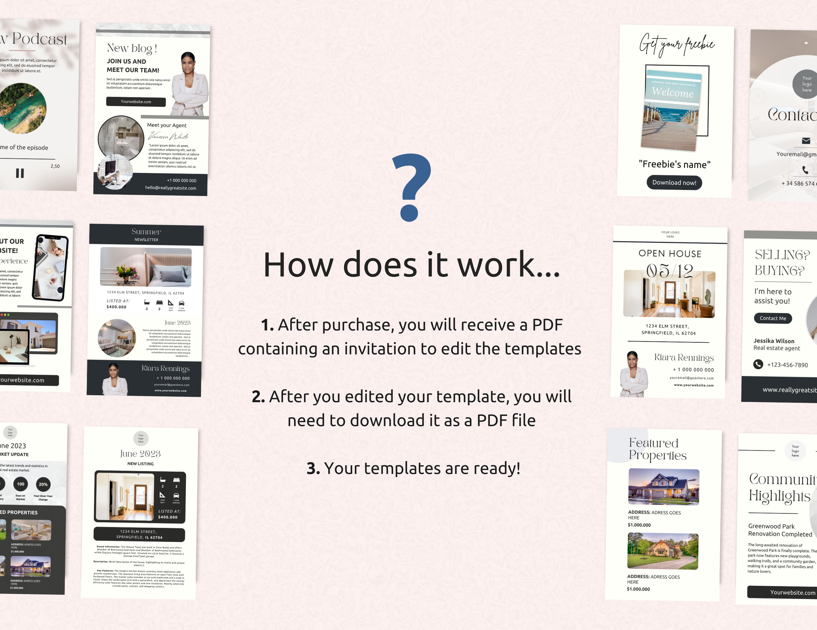 Real Estate Newsletter Template Pack, Monthly Real Estate Email ...