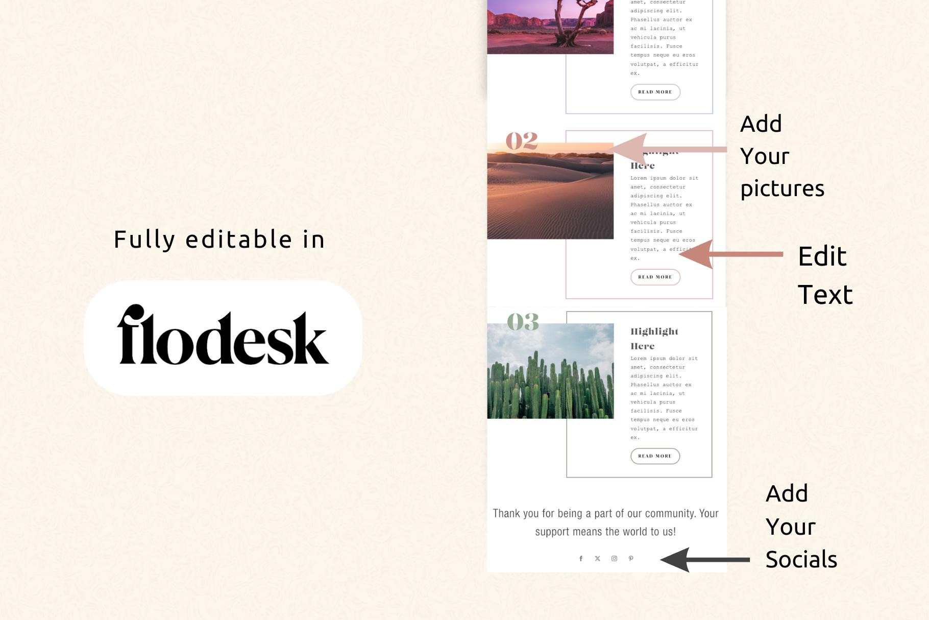 Flodesk Templates ,flodesk Email Template , Editable Newsletter ...