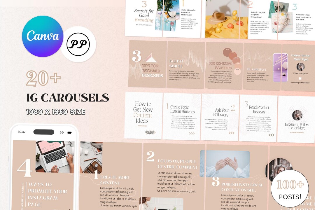 Instagram Carousel Template Pack for Bloggers, Coaches & Entrepreneurs ...