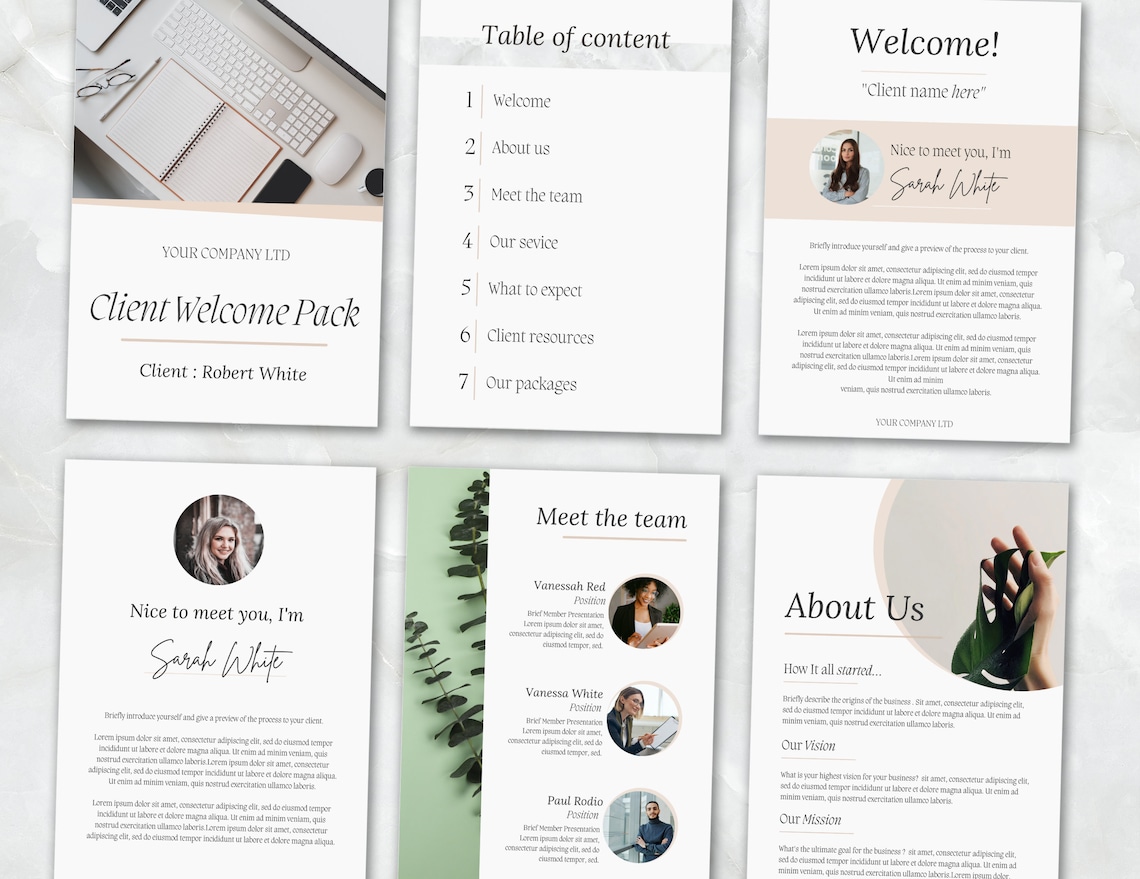 Editable New Client Welcome Packet , Canva Welcome Kit & Guide for ...