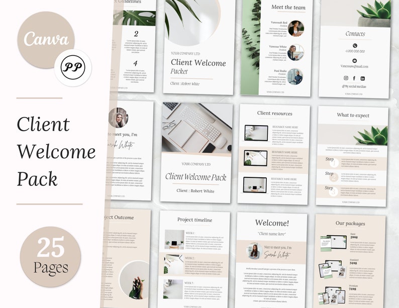 New Client Welcome Packet , Client Welcome Kit , Canva Coach Template ...