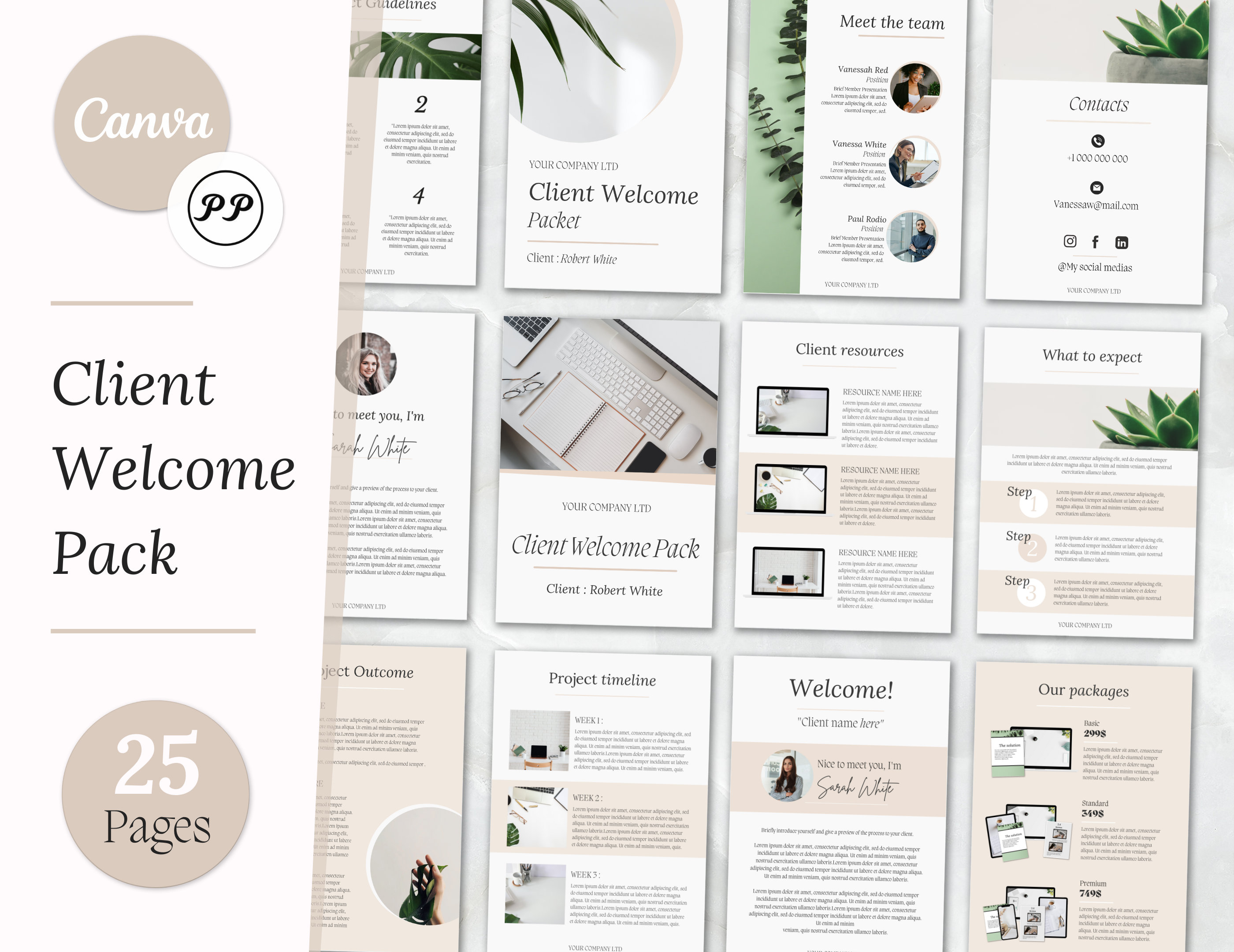 New Client Welcome Packet , Client Welcome Kit , Canva Coach Template ...