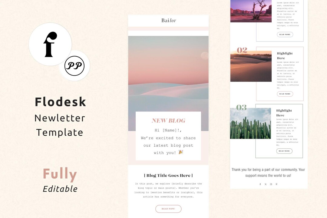 Flodesk Templates ,flodesk Email Template , Editable Newsletter ...