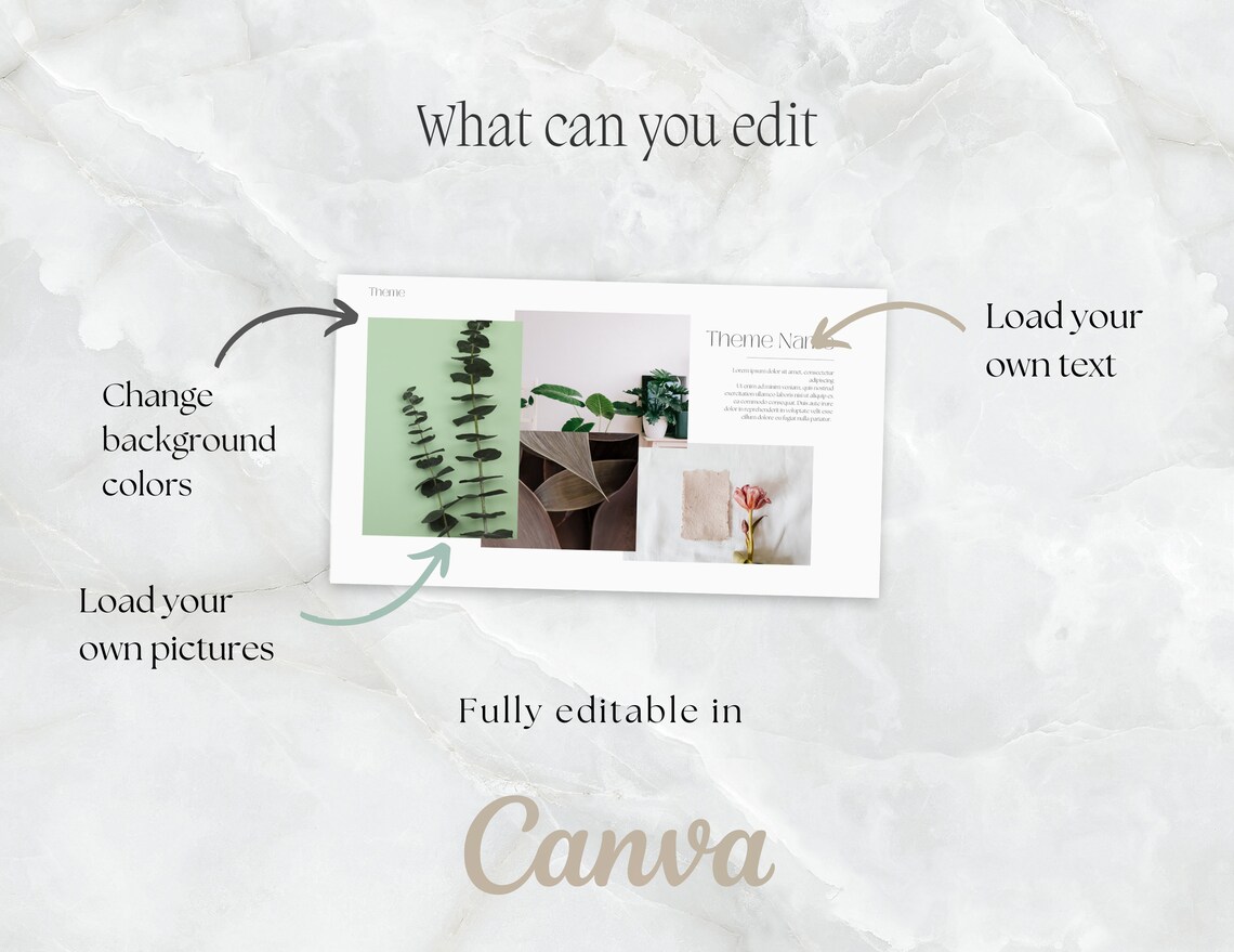 Interior Design Mood Board Template , Editable Moodboard Canva Template ...