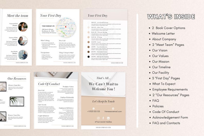 Onboarding Guide | Small Business Employee Handbook Template | New Hire ...