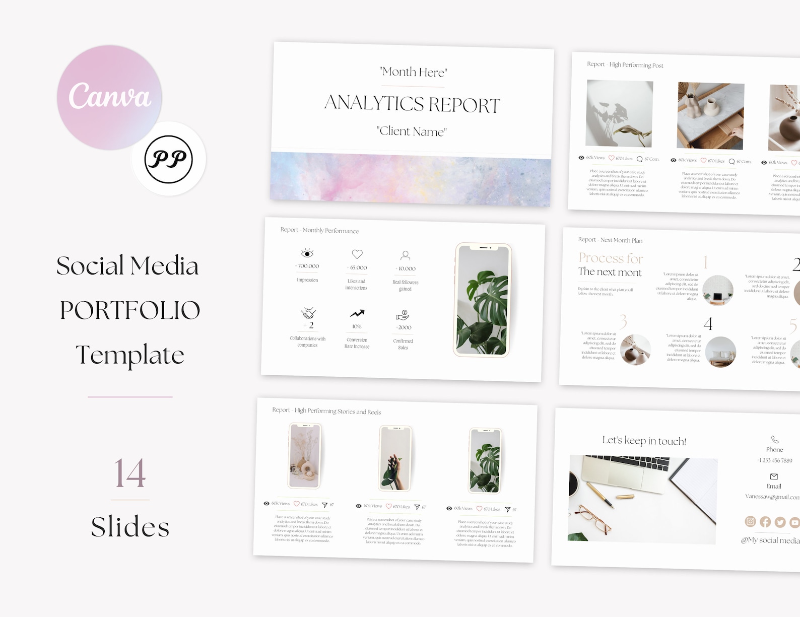 Analytics Report Template , Monthly Report , Social Media Manager ...