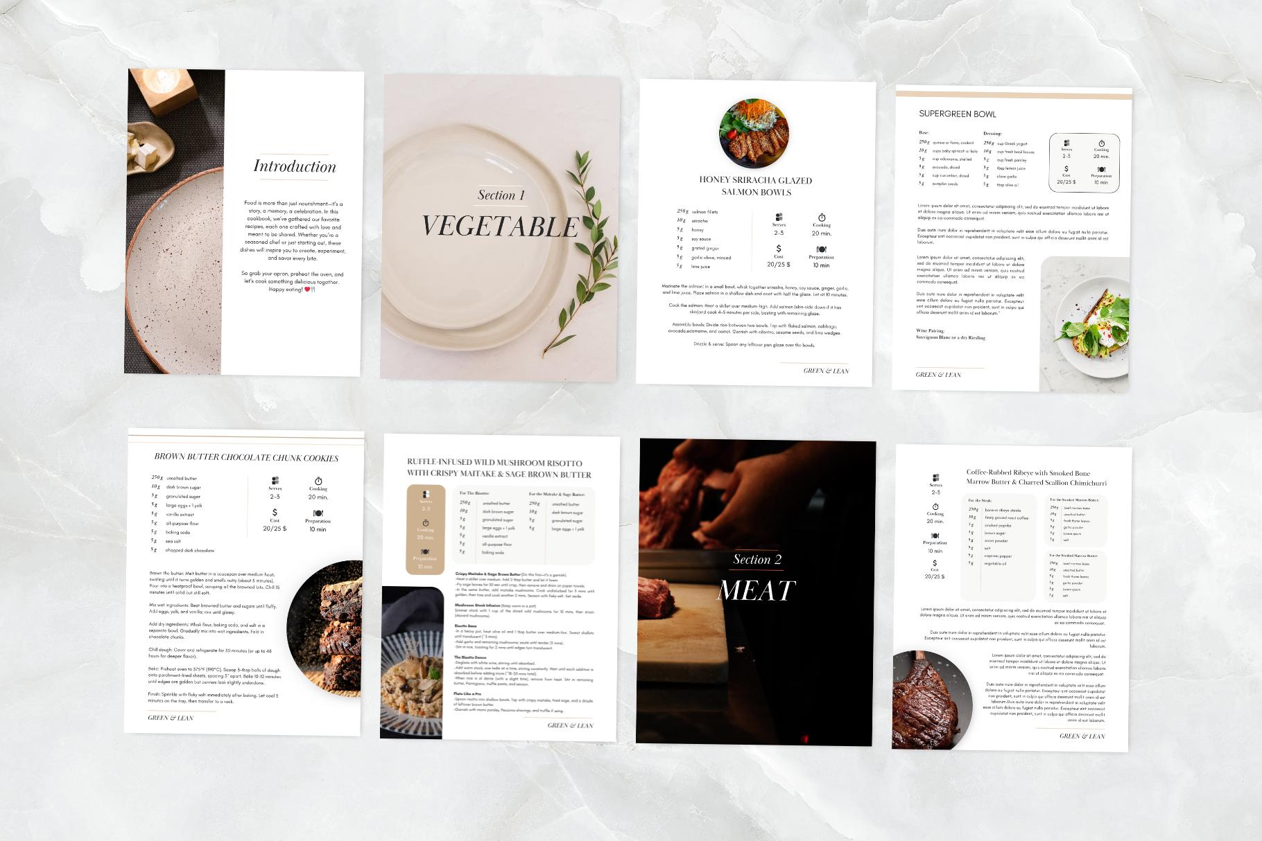 Editable Cookbook – Editable Recipe Book Template – Custom Canva ...
