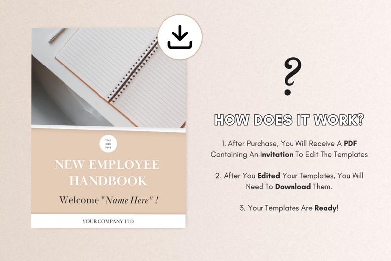 Onboarding Guide | Small Business Employee Handbook Template | New Hire ...
