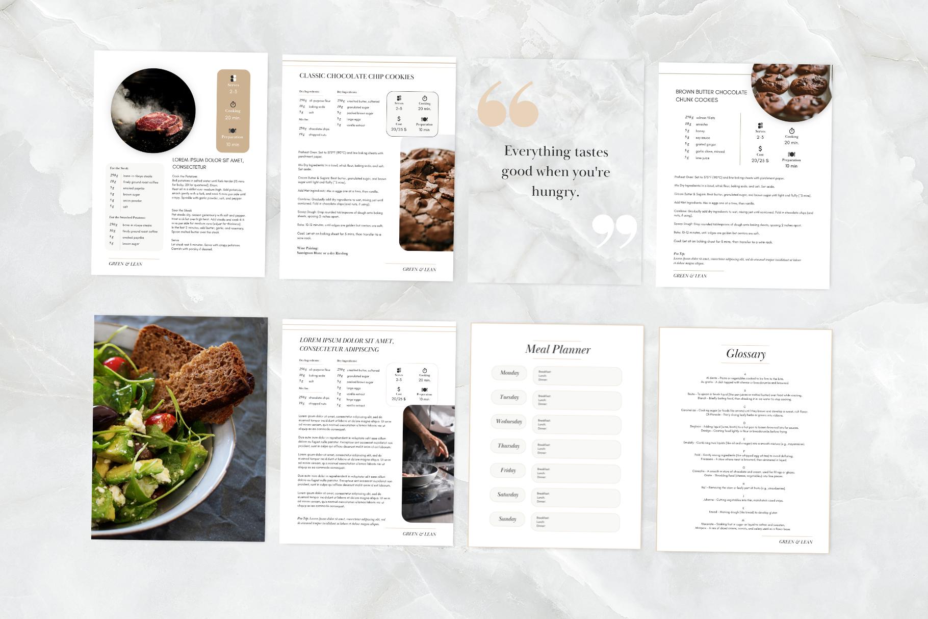 Editable Cookbook – Editable Recipe Book Template – Custom Canva ...
