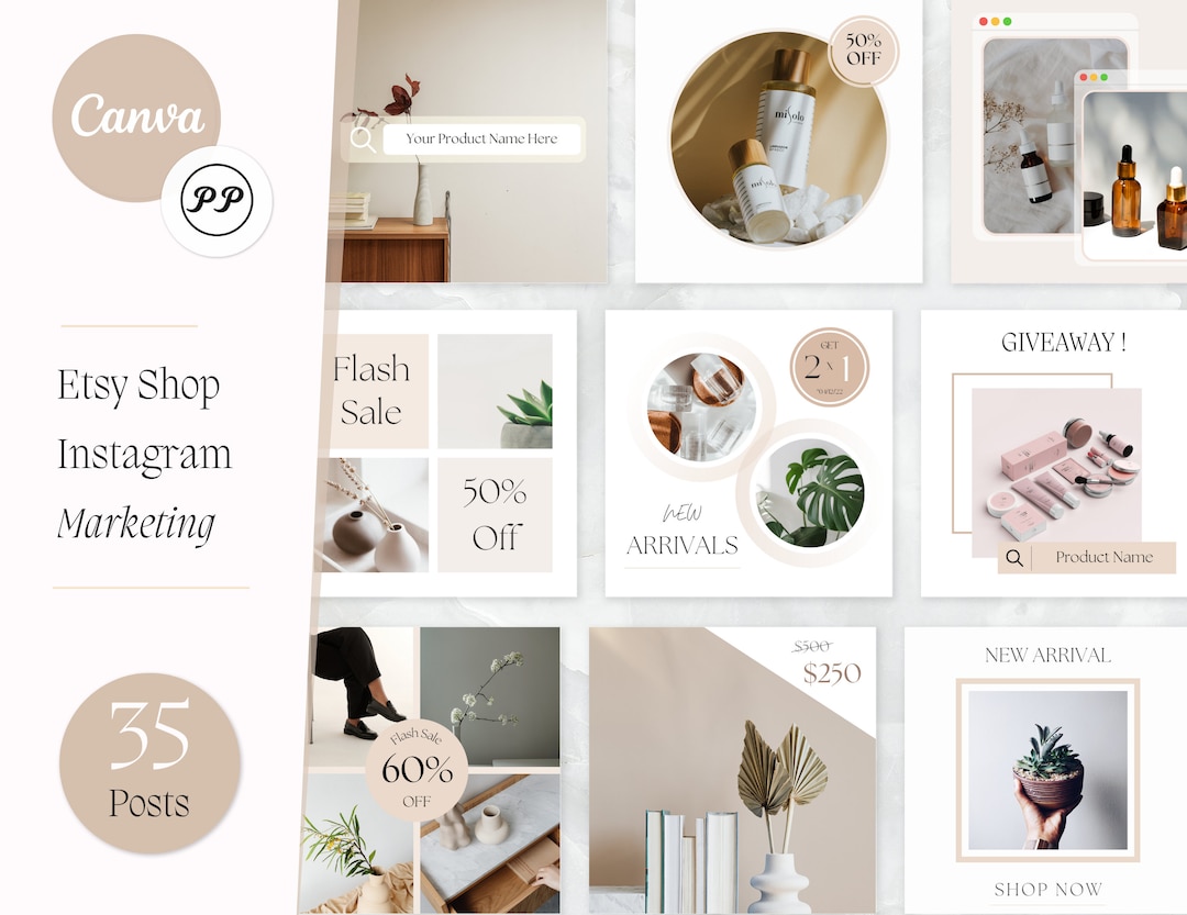 Etsy Shop Instagram Templates , Marketing Social Media Templates for ...