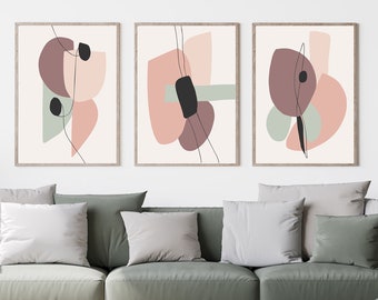 Abstract Mauve Wall Art - Etsy
