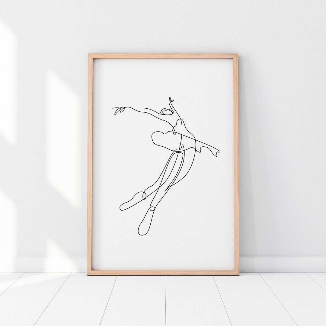 Ballerina Dancer Line Art Dancer Ballerina Line Art Wall - Etsy