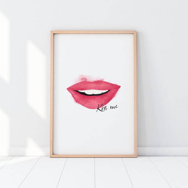Kiss Me Word Poster - Etsy