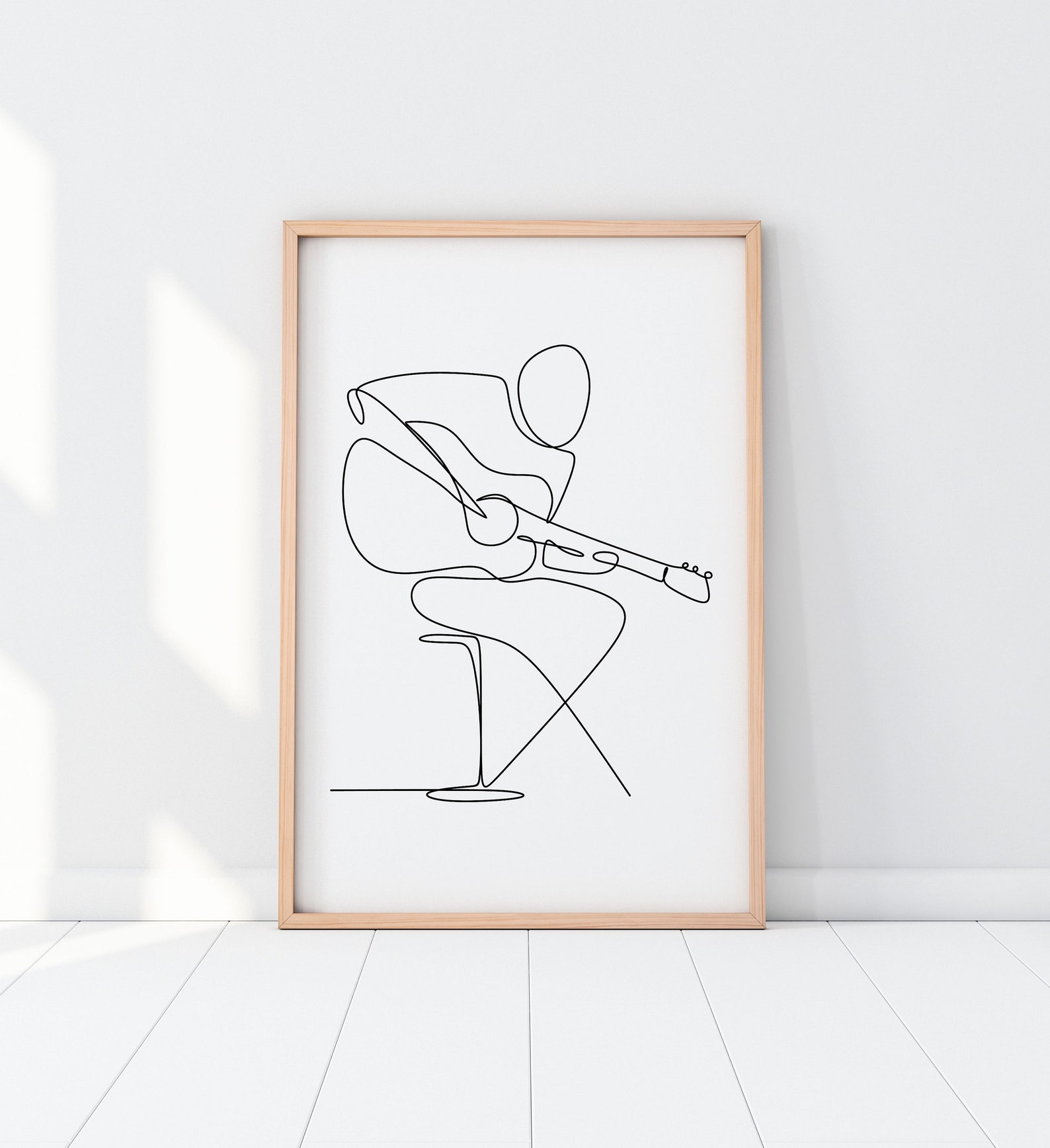 Guitarist Line Art Print Music Art Guitar Line Art | Etsy