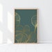 Teal and Gold Leaf Print Set of 3, Teal Gold Abstract, Leaf Shapes ...