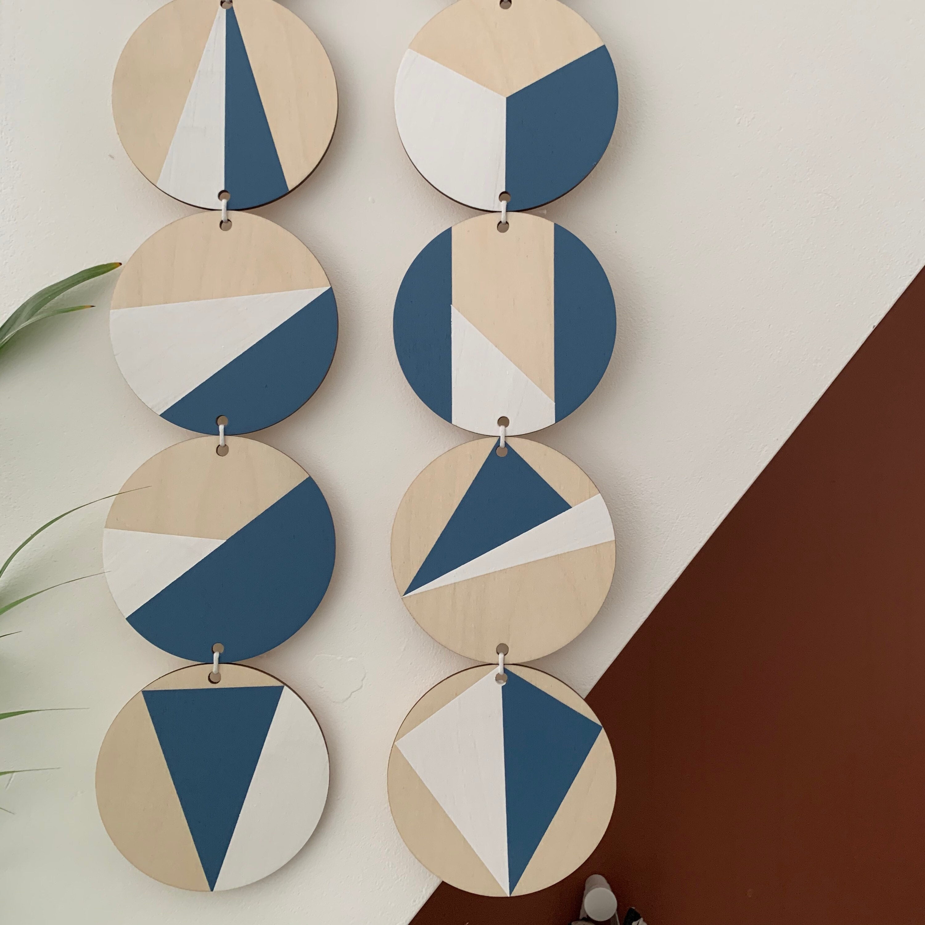 Blue Wall Hanging Modern Geometric Wall Art Scandi Hygge Boho Wall ...
