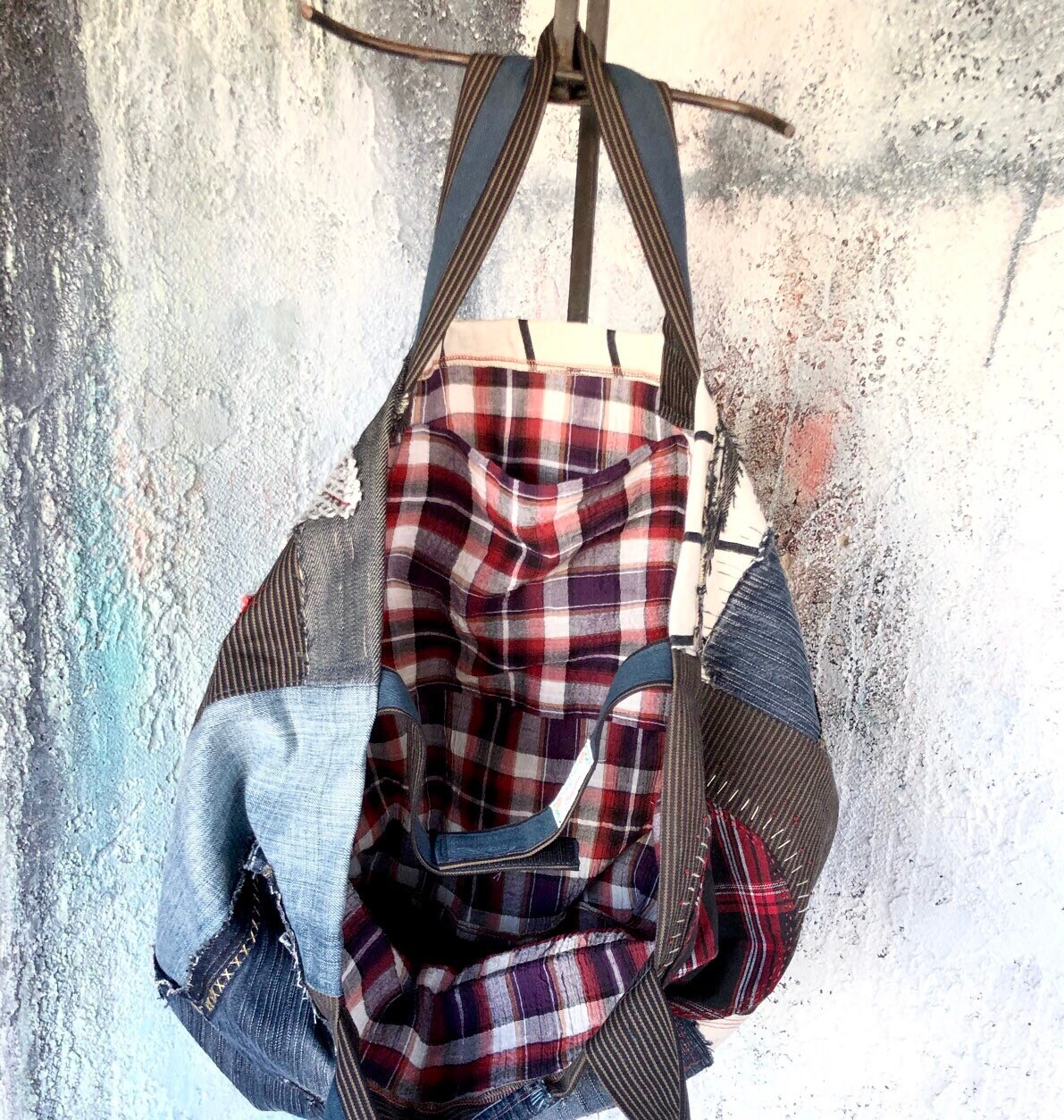 Vintage Denim Patchwork Bag - Etsy