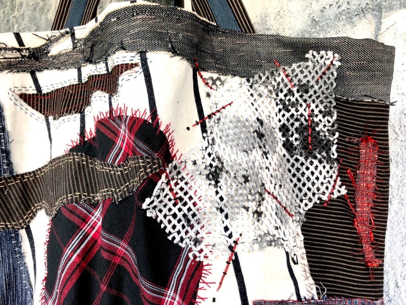 Vintage Denim Patchwork Bag - Etsy