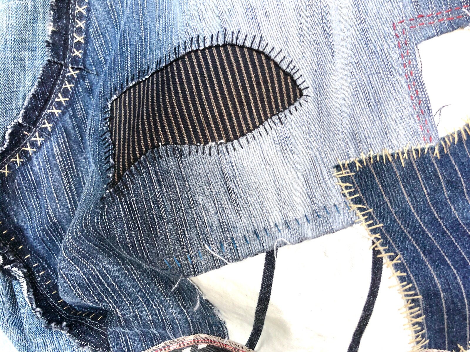 Vintage Denim Patchwork Bag - Etsy