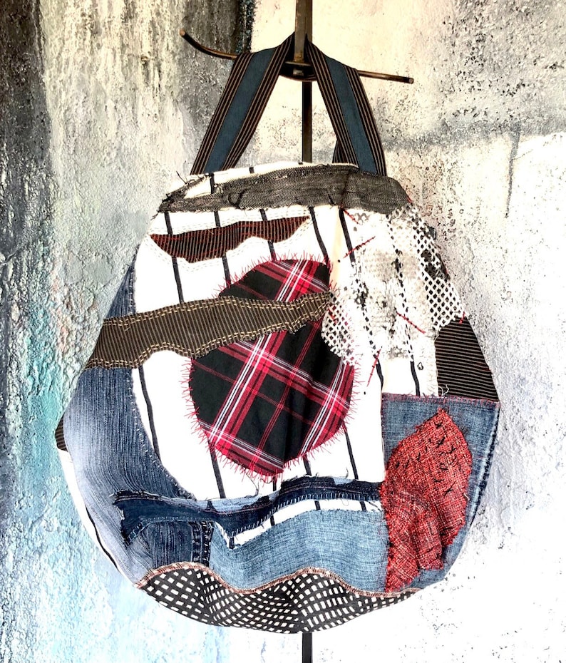 Vintage Denim Patchwork Bag - Etsy