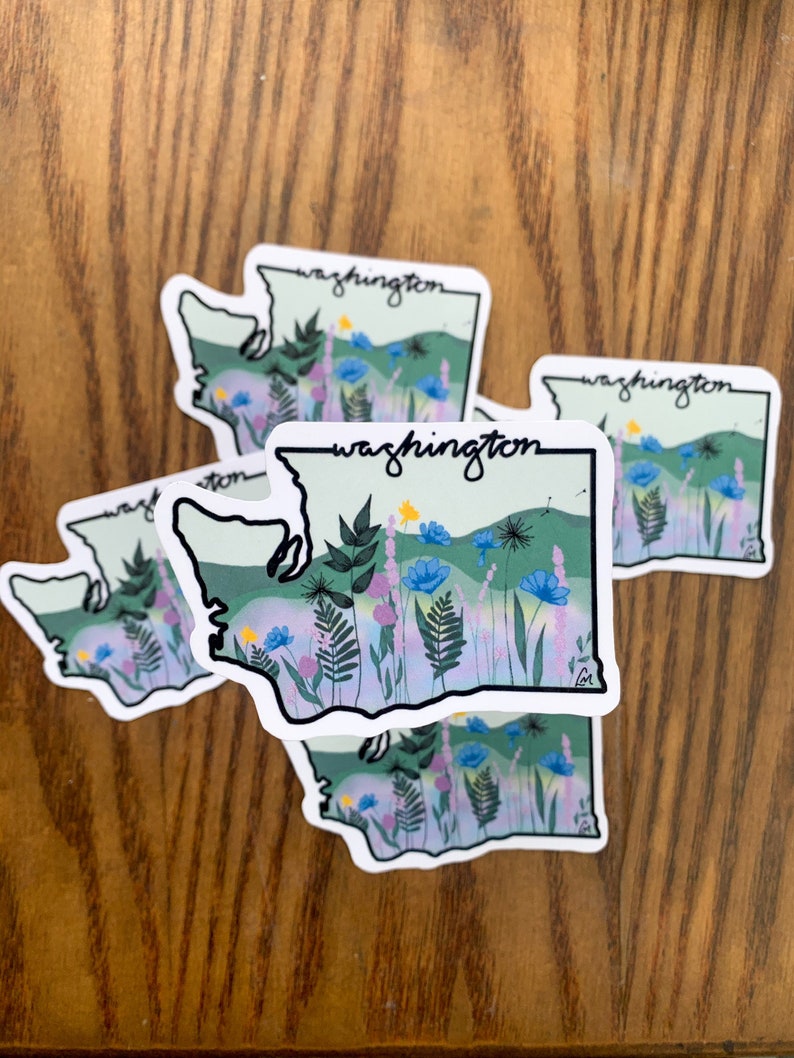 Cute Washington Sticker - Washington State Sticker - WA Nature Sticker ...