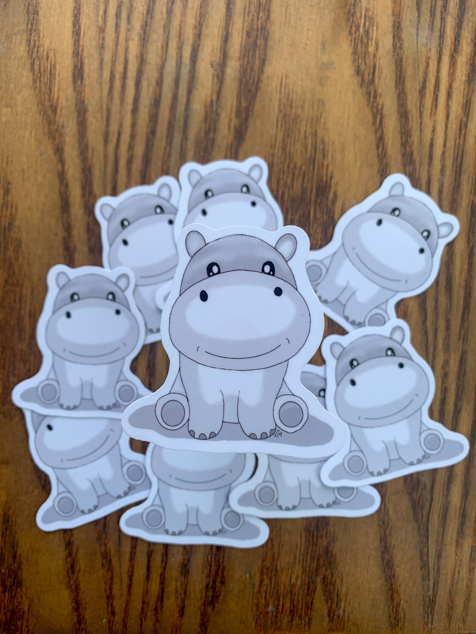 Cute Baby Hippo Sticker Baby Animal Sticker Laptop Sticker - Etsy