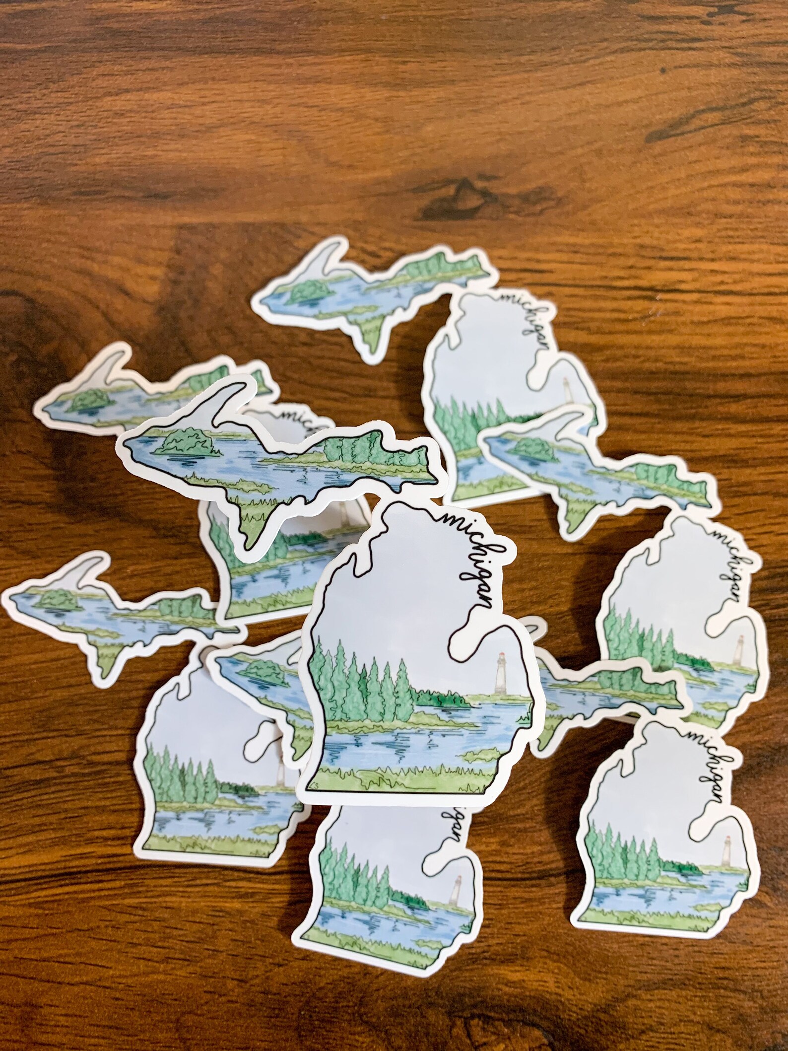 Cute Michigan Sticker - Waterproof Die Cut Michigan Nature Sticker ...