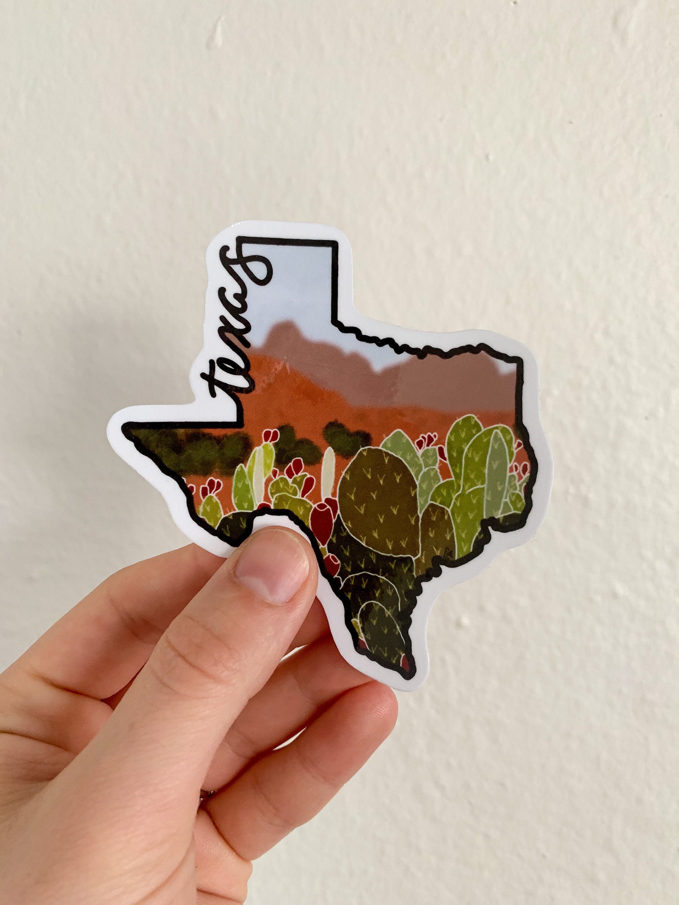 Cute Texas Sticker Texas State Stickers Texas State Art - Etsy