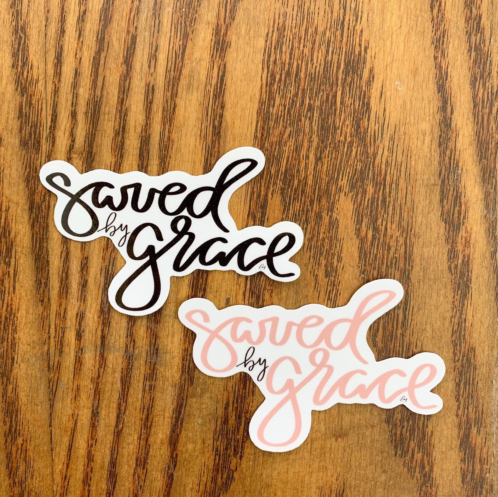 Saved by Grace Sticker - Christian Sticker - Cute Inspirational Quote ...