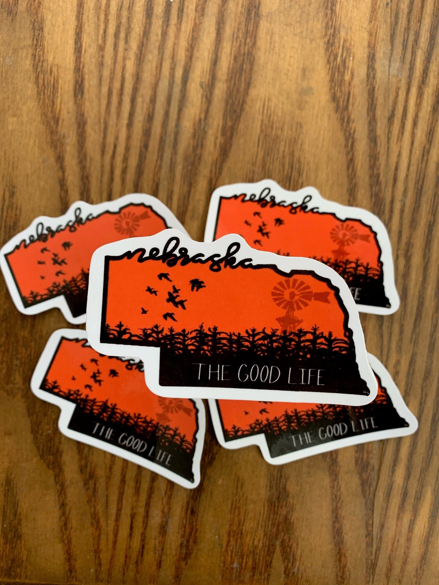 Nebraska Sticker - Red NE Sticker - Die Cut State Stickers - Dies Cut ...