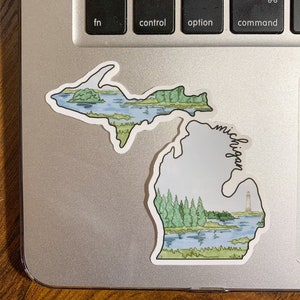 Cute Michigan Sticker - Waterproof Die Cut Michigan Nature Sticker ...