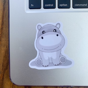 Cute Baby Hippo Sticker - Baby Animal Sticker - Laptop Sticker - Etsy
