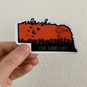 Nebraska Sticker - Red NE Sticker - Die Cut State Stickers - Dies Cut ...