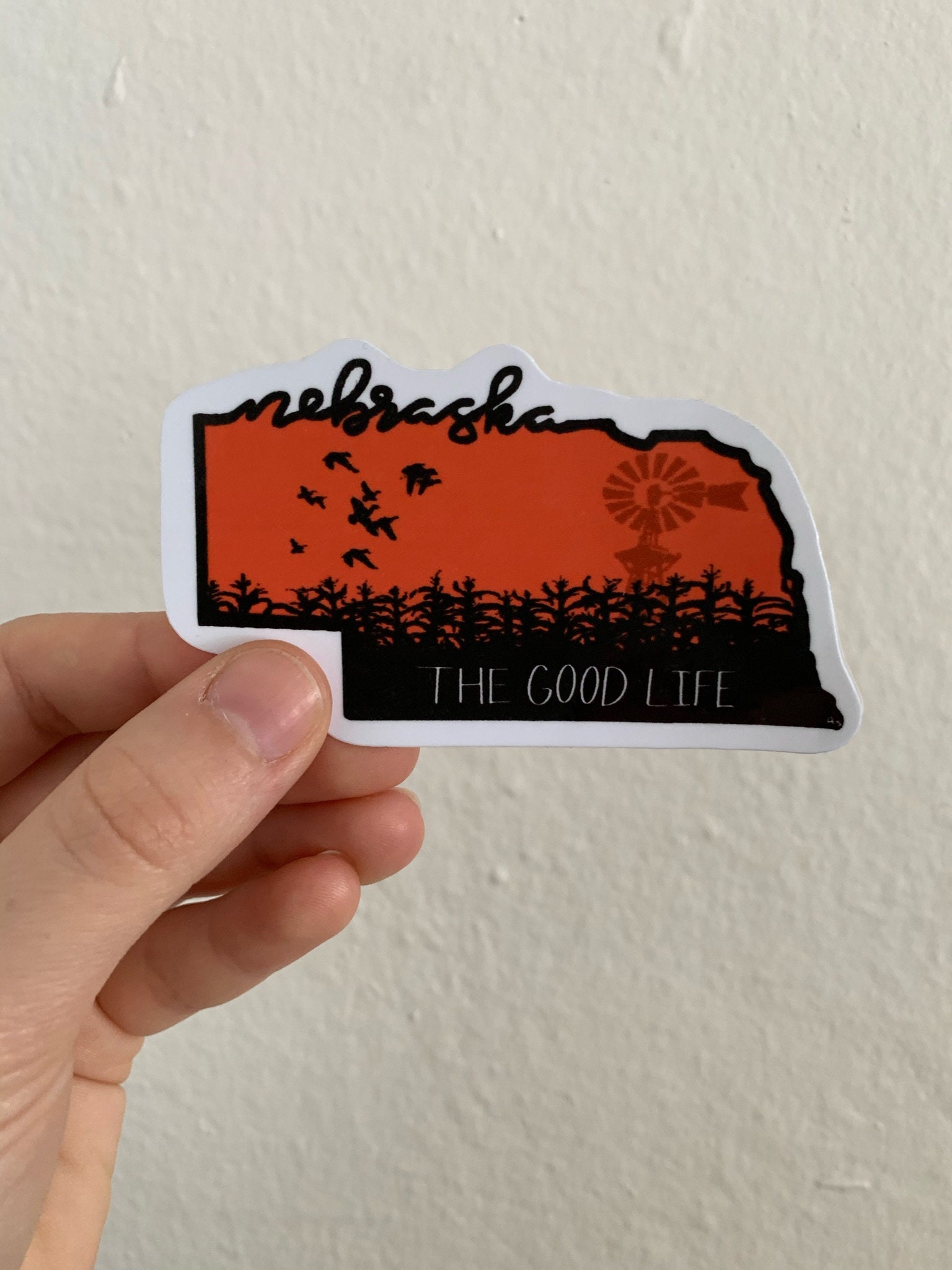 Nebraska Sticker - Red NE Sticker - Die Cut State Stickers - Dies Cut ...