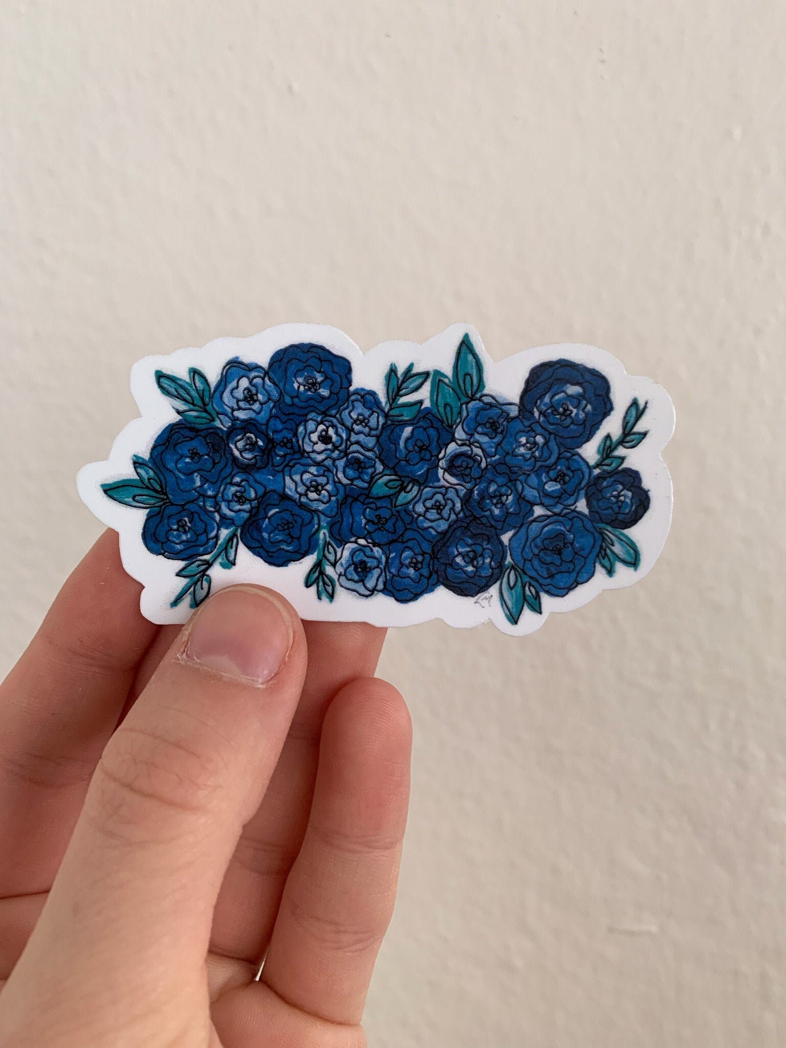 Cute Blue Flower Collage sticker Blue Flower sticker | Etsy