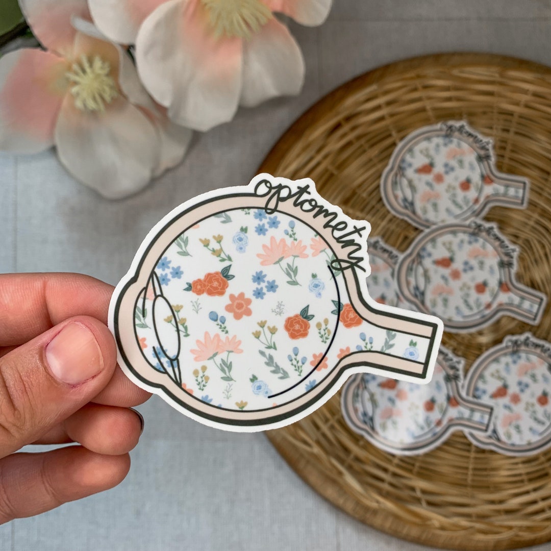 Optometry Sticker, Cute Floral Optometry Sticker, Eye Flower Art ...