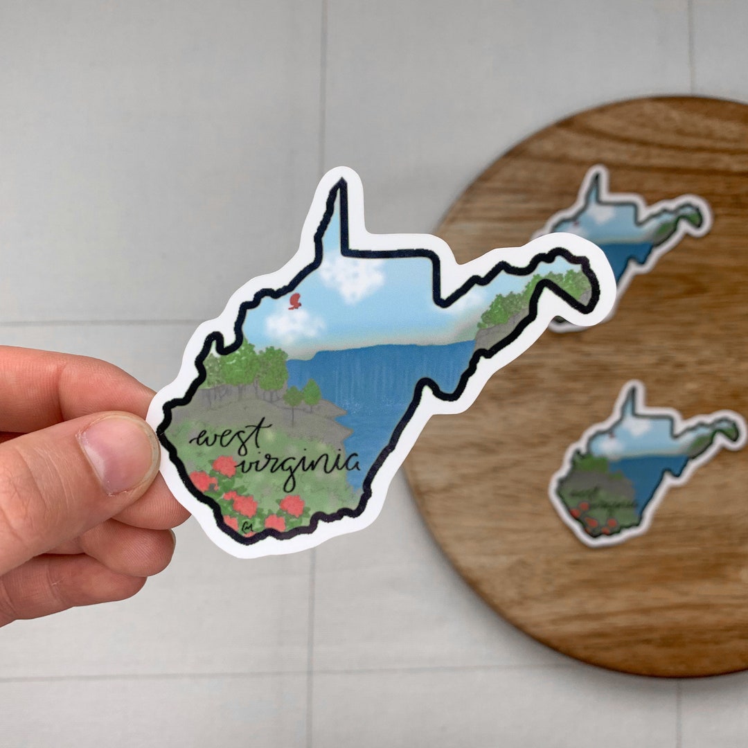 Cute West Virginia Sticker - Waterproof West Virginia State Sticker ...
