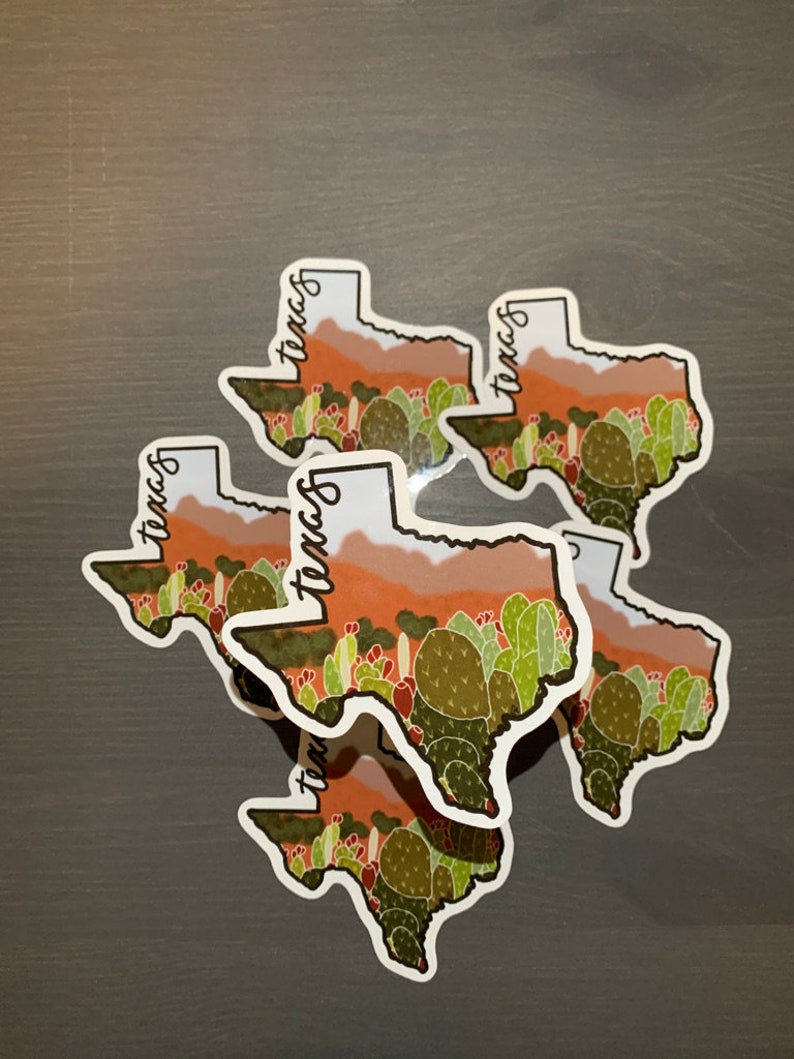 Cute Texas Sticker Texas State Stickers Texas State Art - Etsy