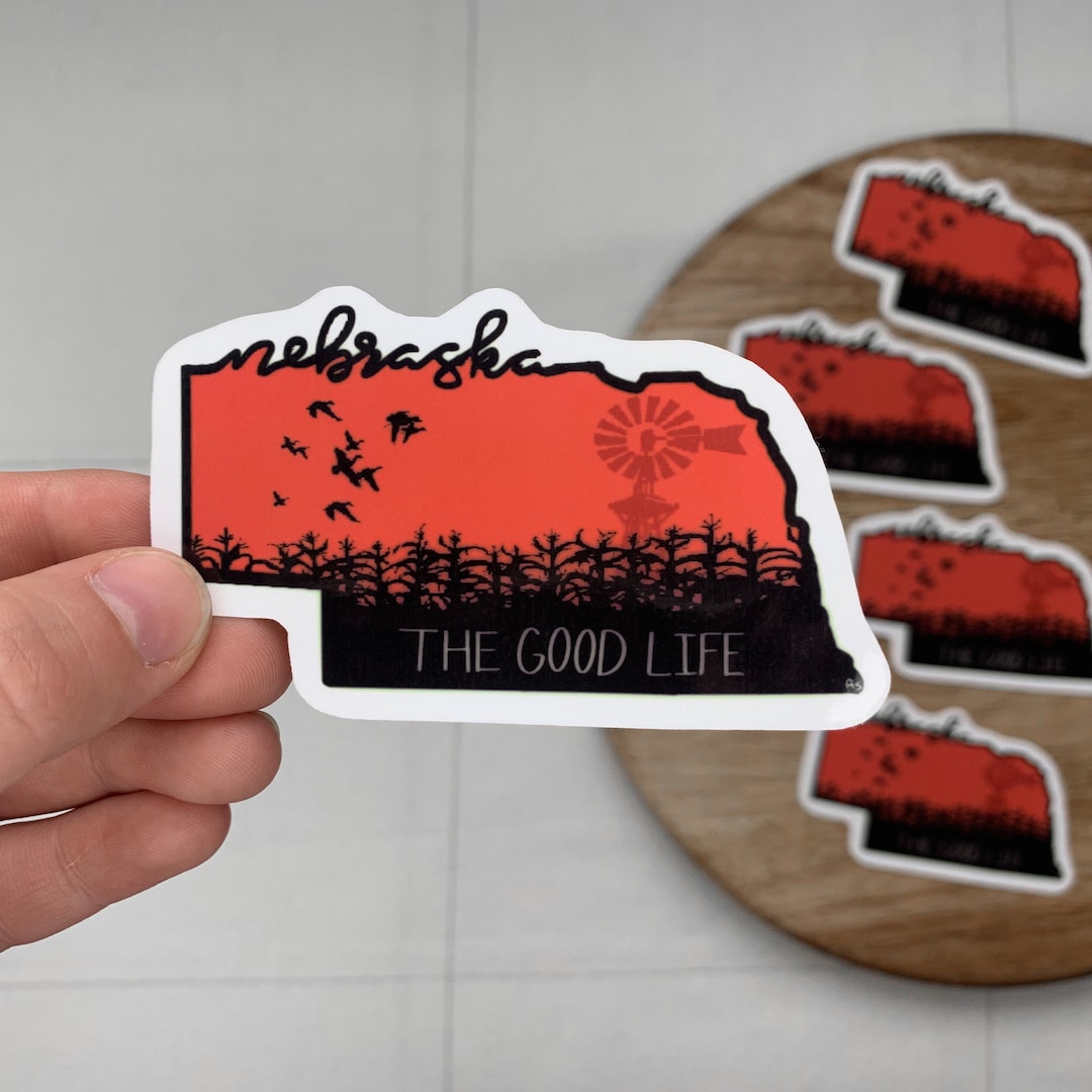 Nebraska Sticker - Red NE Sticker - Die Cut State Stickers - Dies Cut ...