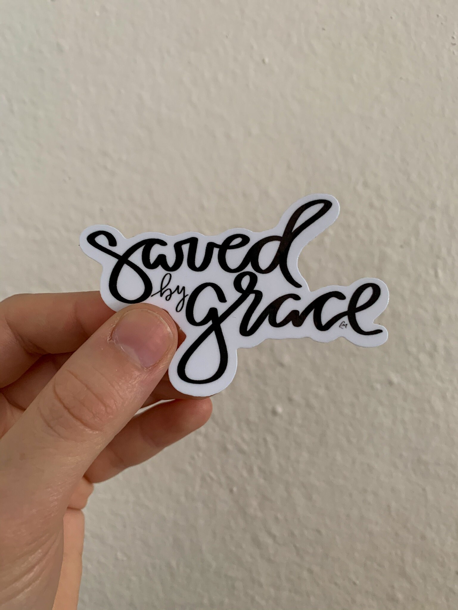 Saved By Grace Sticker Christian Sticker Cute | Etsy