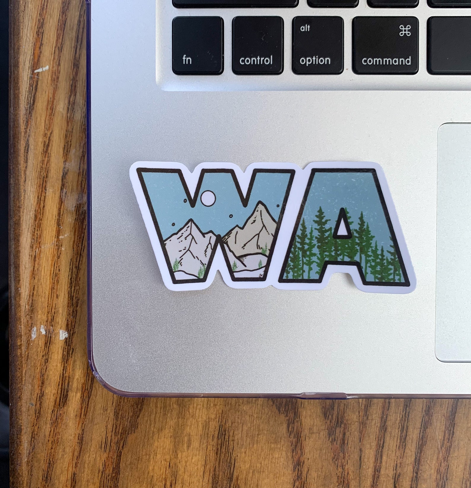 Washington State Initial Sticker State Sticker WA Nature - Etsy