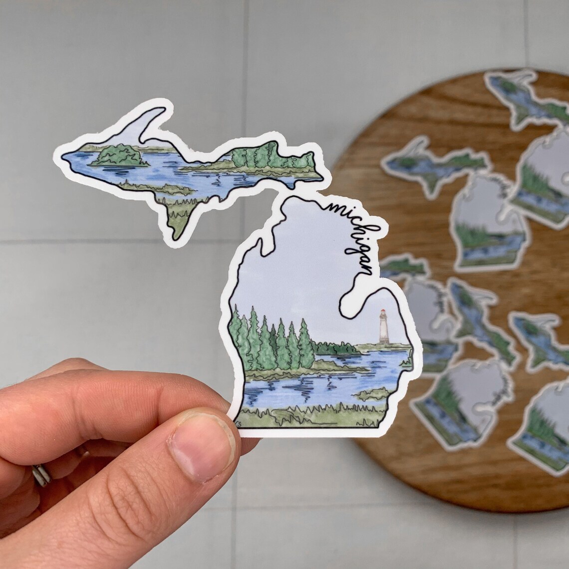 Cute Michigan Sticker - Waterproof Die Cut Michigan Nature Sticker ...