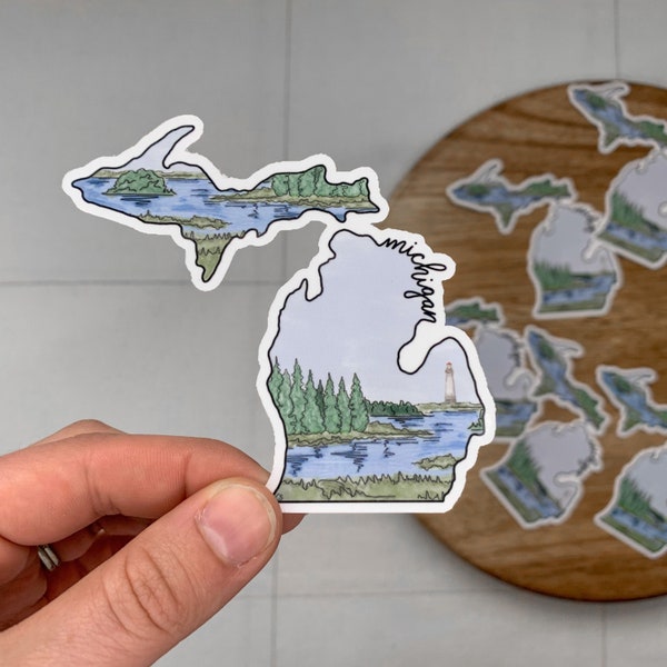 Michigan Sticker - Etsy
