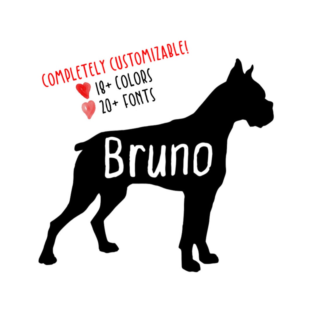 Customizable Name Boxer Dog Vinyl Decal - Etsy