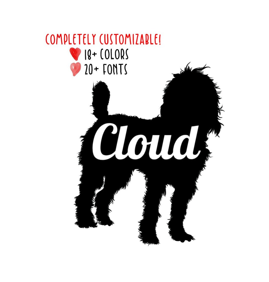 Customizable Name Labradoodle Goldendoodle Doodle Dog Vinyl Decal - Etsy