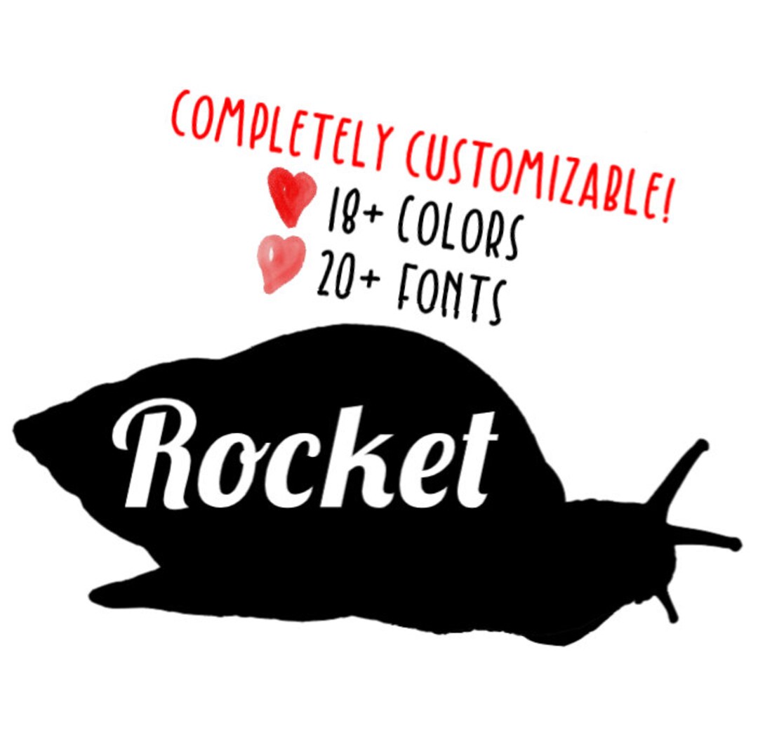 Customizable Name Snail Giant African Land Snail Vinyl Decal READ ...